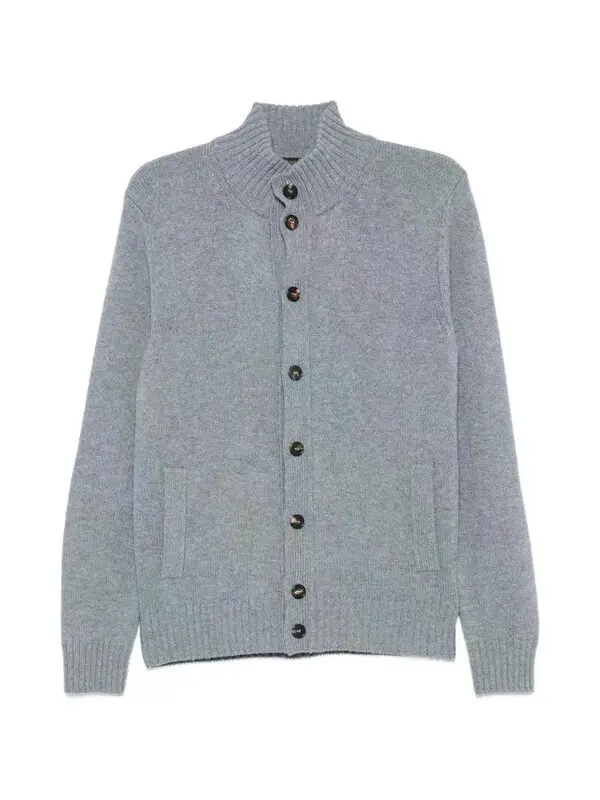 ZANONE Button-up High-neck Cardigan - Blue