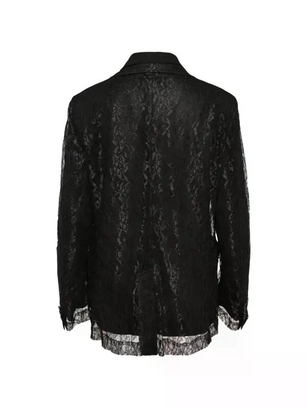 Comme Des Garçons Lace-overlay Layered Blazer