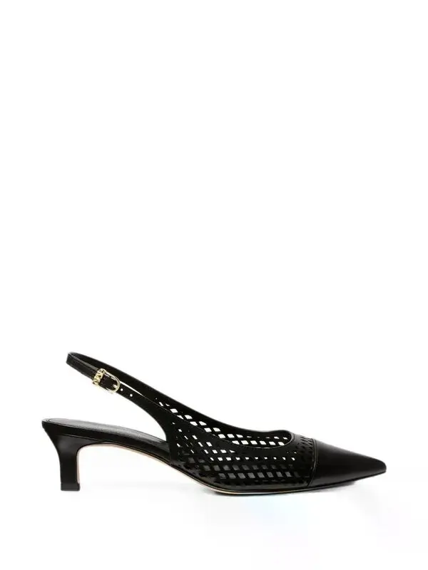 Michael Kors Amara Laser-cut Leather Slingback Pumps - Black
