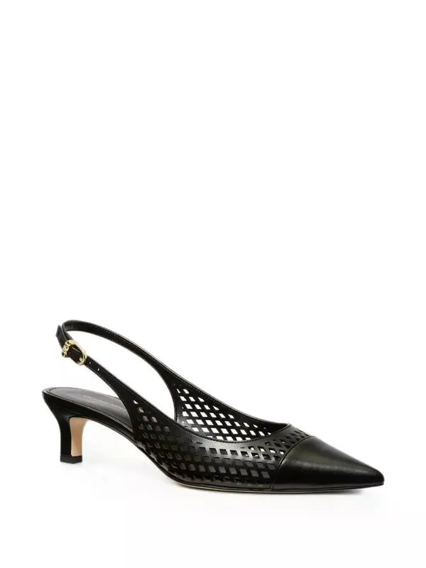 Michael Kors Amara Laser-cut Leather Slingback Pumps - Black