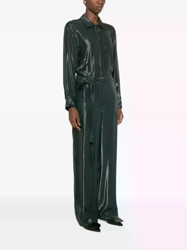 INDRESS Metallic-effect Belted Jumpsuit