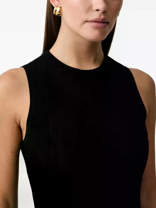 Armani Exchange Ribbed-knit Sleeveless Mini Dress