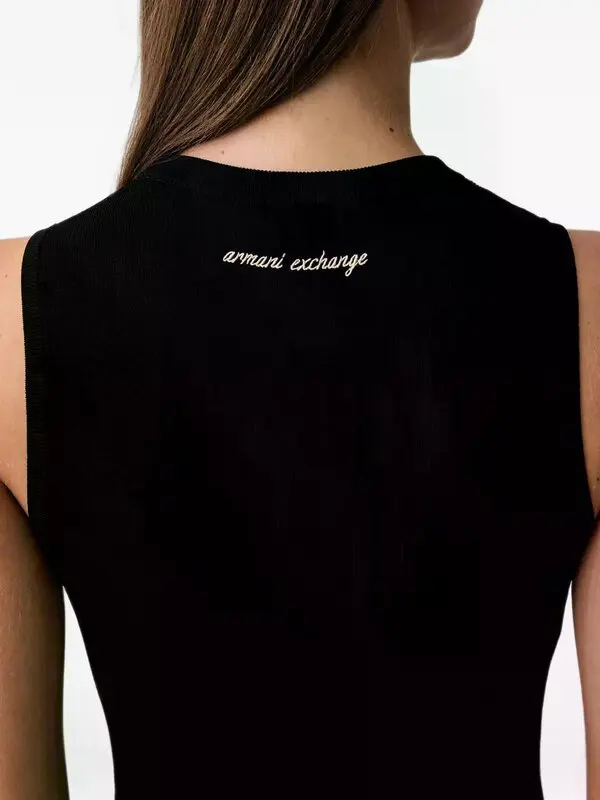 Armani Exchange Ribbed-knit Sleeveless Mini Dress