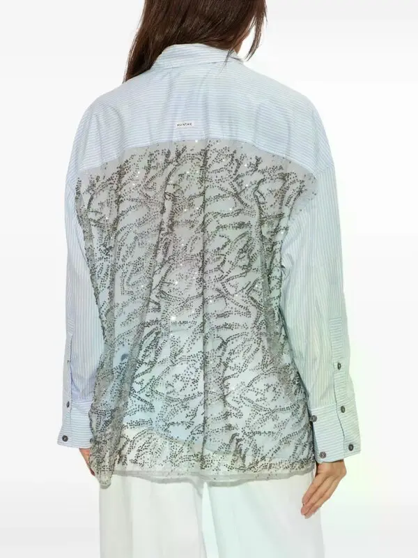 Munthe Vontairo Stripe-print Sequin-embellished Shirt