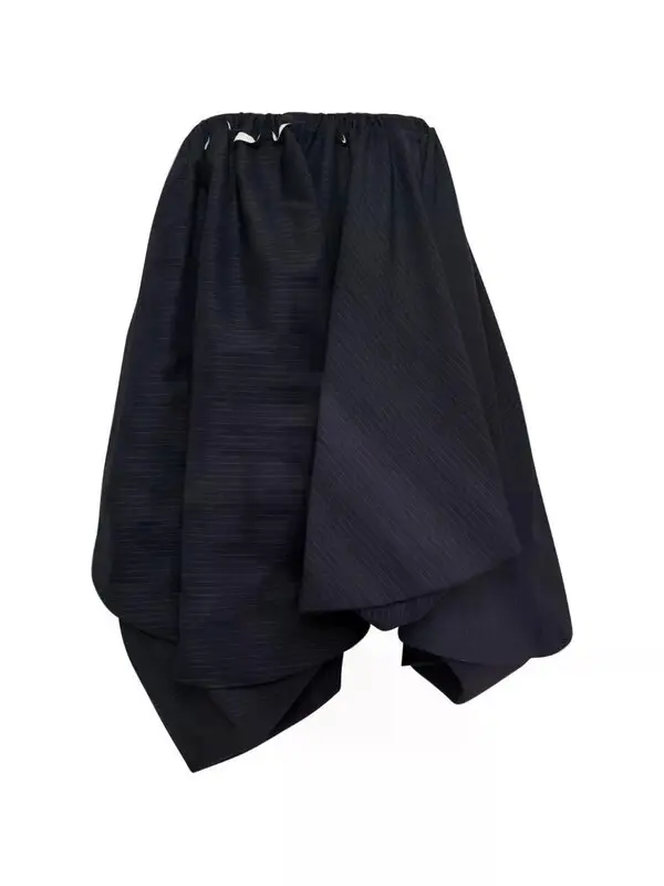 TAO Gathered Waist Pinstripe Midi Skirt