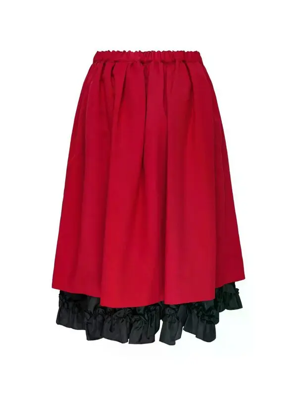 Comme Des Garçons Pleated Ruffled Midi Skirt