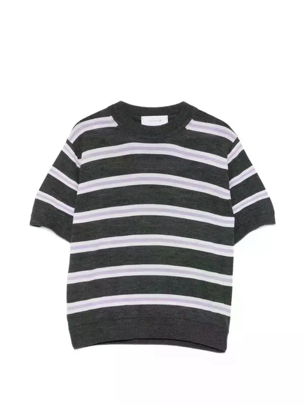 DANIELE FIESOLI Striped Short-sleeve Top - Grey