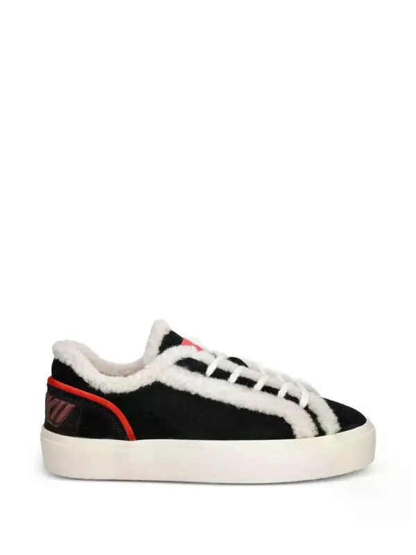 Inuikii Suede Shearling-trim Sneakers - Black