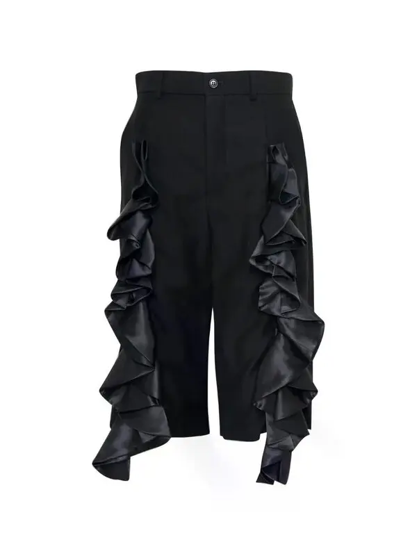 Noir Kei Ninomiya Ruffle-trimmed Cropped Trousers