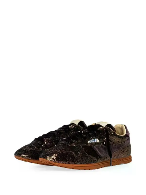 AUTRY Windspin Low Sequin-embellished Velvet Sneakers