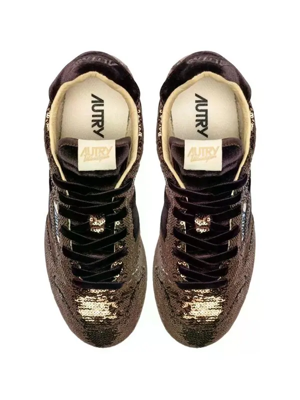 AUTRY Windspin Low Sequin-embellished Velvet Sneakers