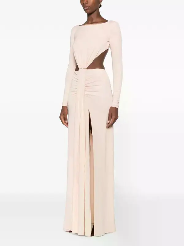 Elisabetta Franchi Cut-out Ruched Maxi Dress