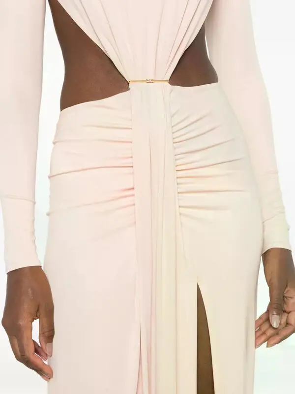 Elisabetta Franchi Cut-out Ruched Maxi Dress