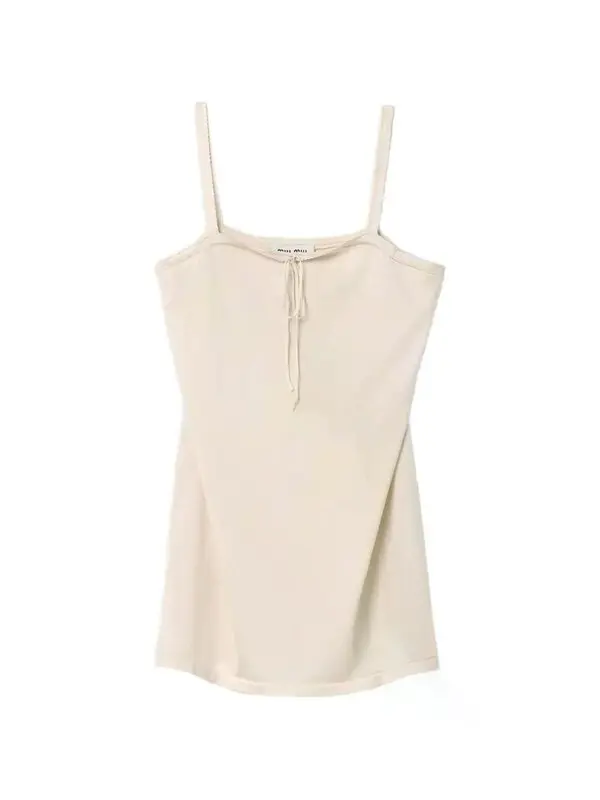 Miu Miu Silk Mini-dress - Neutrals
