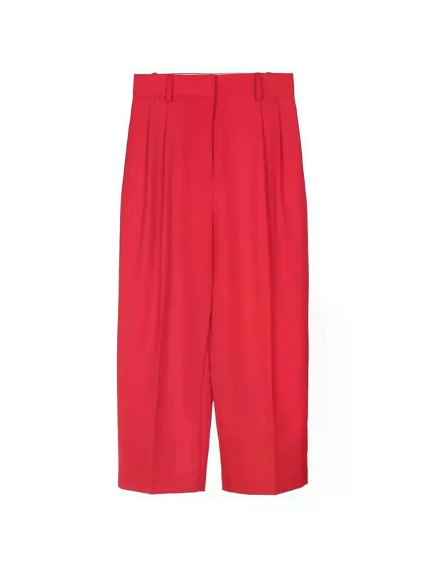 Elisabetta Franchi Pleated Wide-leg Trousers - Red
