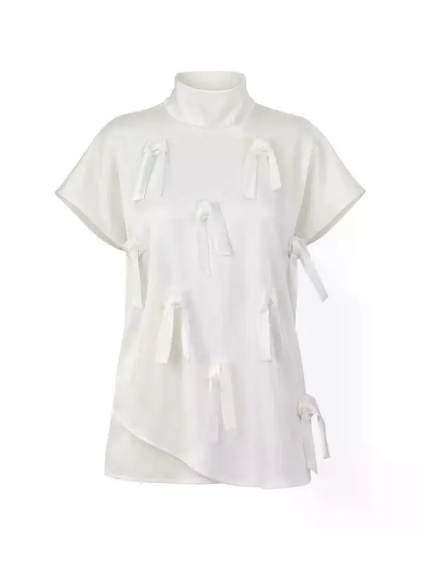 ISABELLE BLANCHE Bow-embellished Satin Blouse