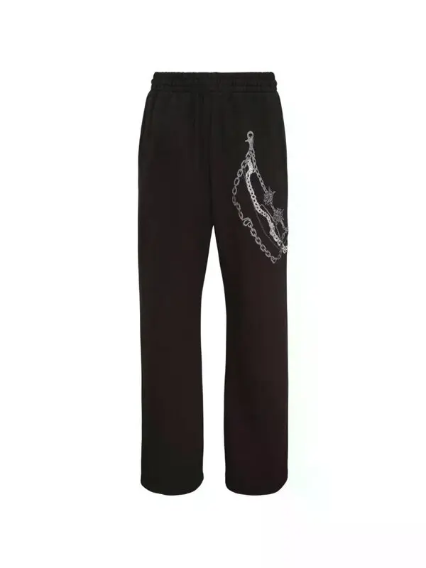 We11Done Trompe-l'oeil Chain-print Track Pants