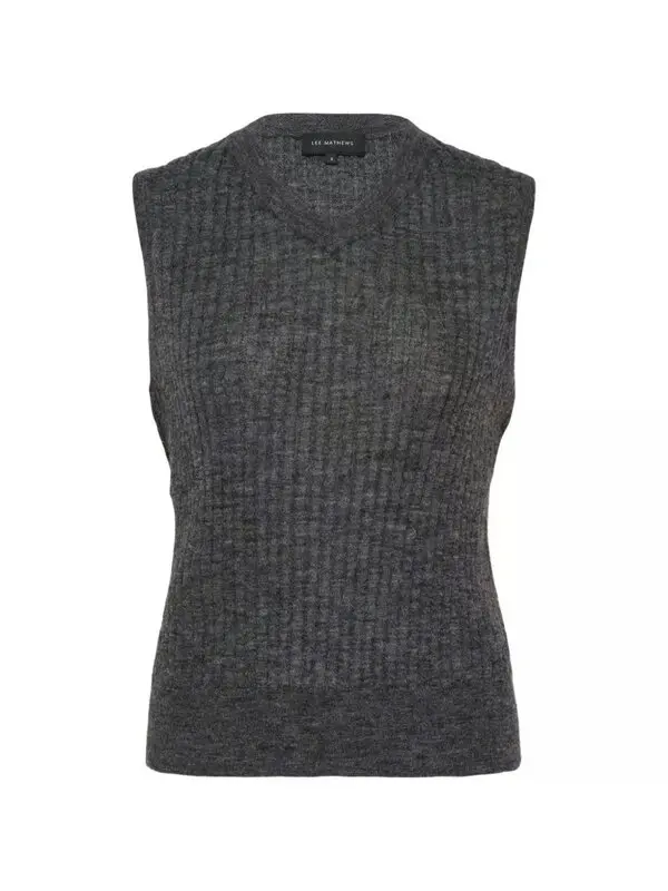 LEE MATHEWS Ribbed-knit V-neck Vest