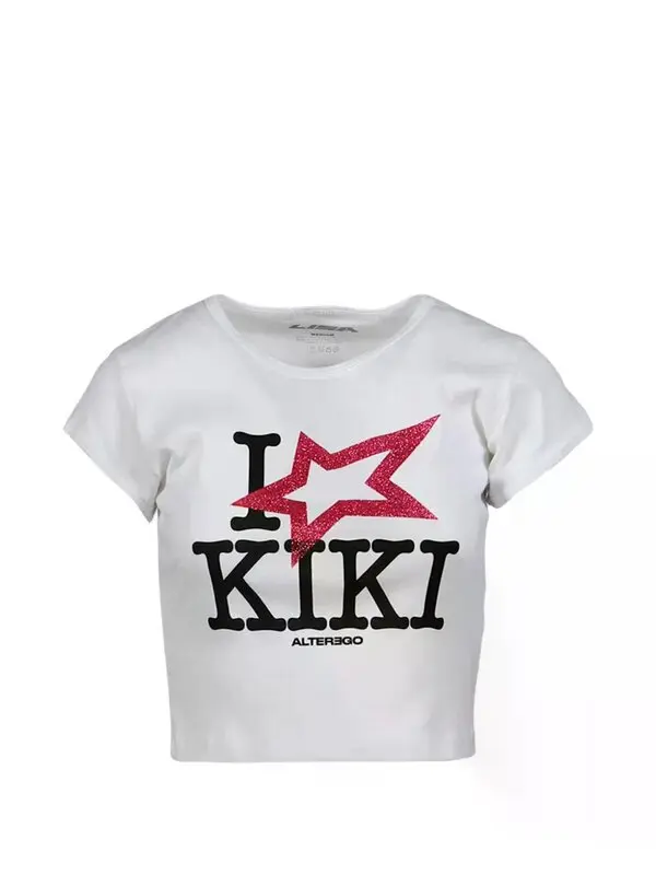 ALTER EGO Lisa Logo-print Cropped T-shirt - White