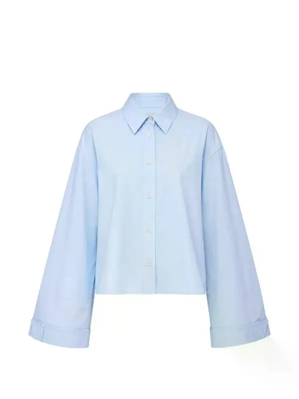 LEE MATHEWS Flared-sleeve Cropped Shirt
