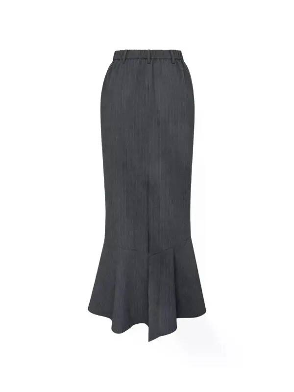 ENFOLD Striped Umbrella-hem Midi Skirt