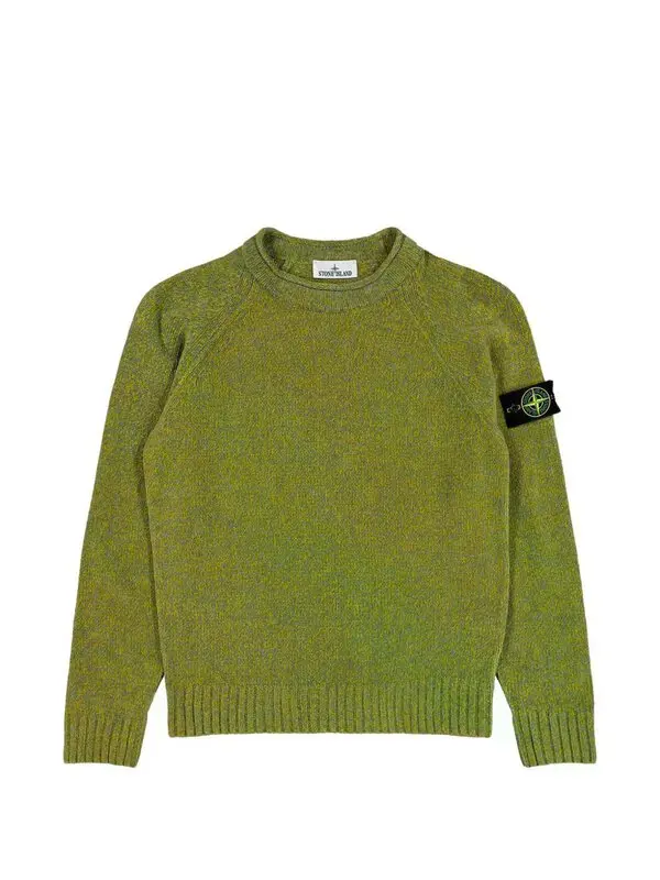Stone Island Mouliné Cotton Chenille Crewneck Jumper - Green