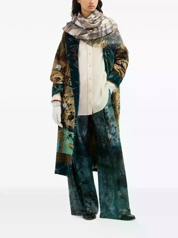 PIERRE-LOUIS MASCIA Floral-print Longline Coat