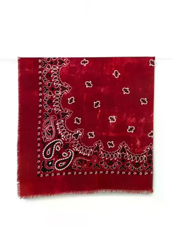 Destin Paisley-print Frayed Scarf