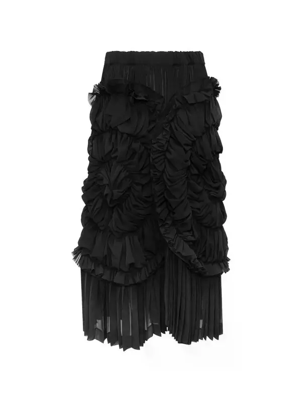 Comme Des Garçons Tiered Ruffled Midi Skirt