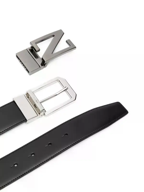 Zegna Reversible Buckle Leather Belt