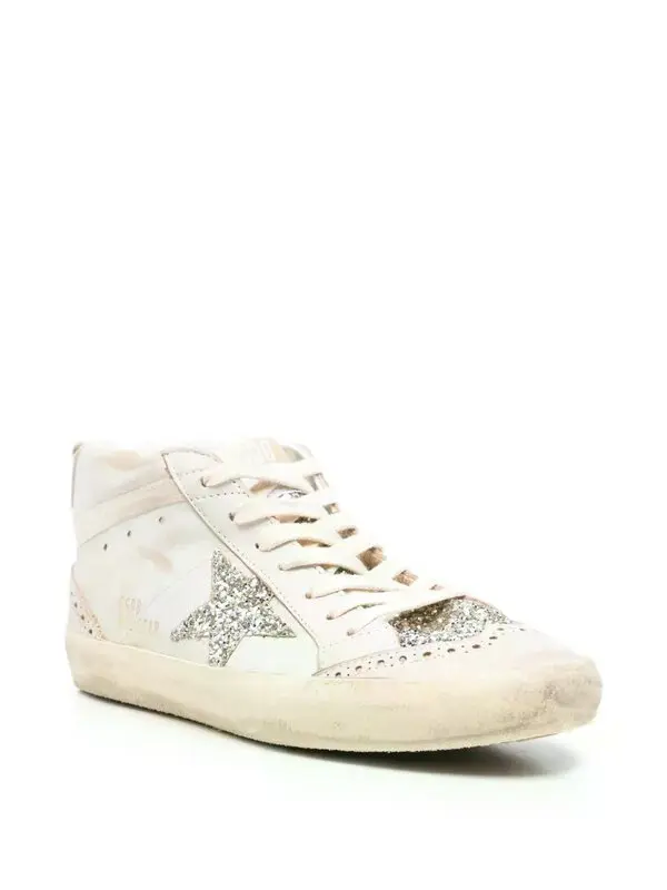 GOLDEN GOOSE Mid Star Glitter-patch Sneakers