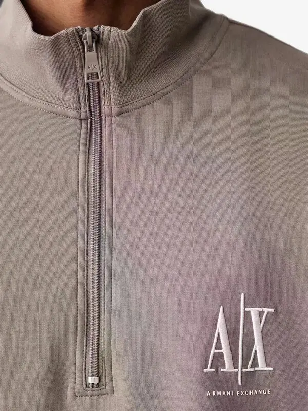 Armani Exchange Logo-embroidered Quarter-zip Sweatshirt