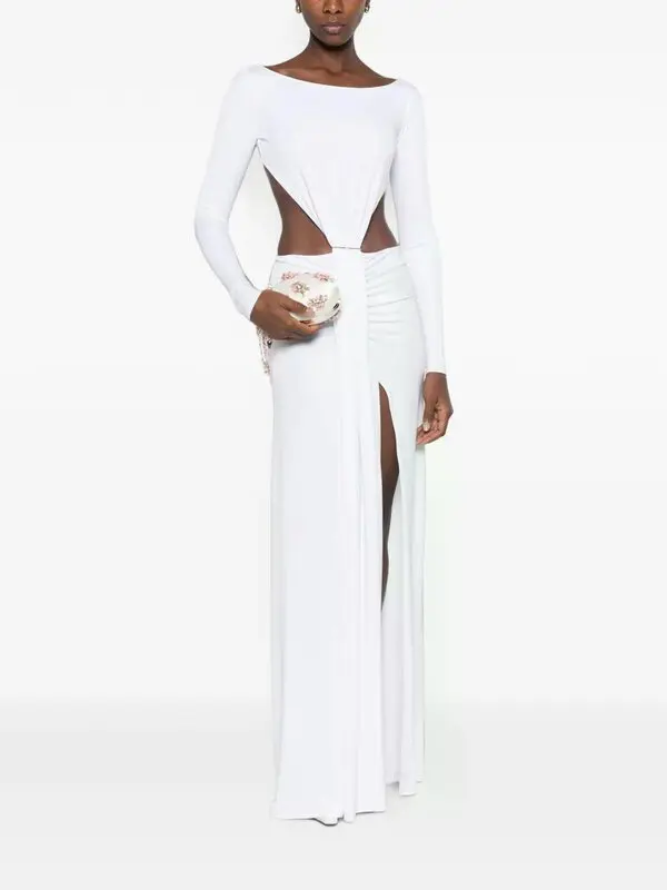 Elisabetta Franchi Cut-out Ruched Maxi Dress