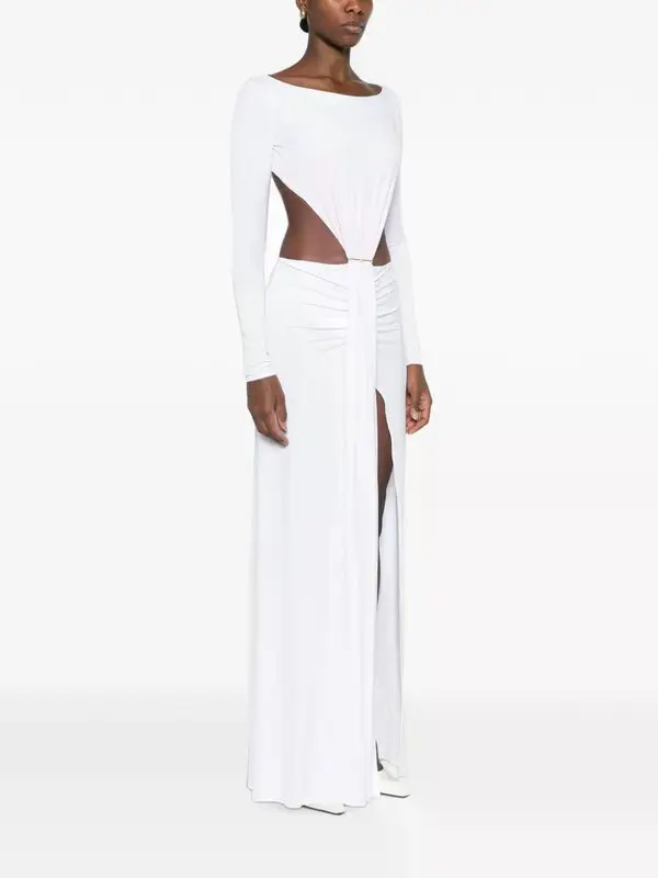 Elisabetta Franchi Cut-out Ruched Maxi Dress