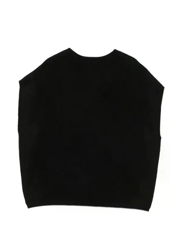 SEMICOUTURE Crew-neck Knitted Vest - Black