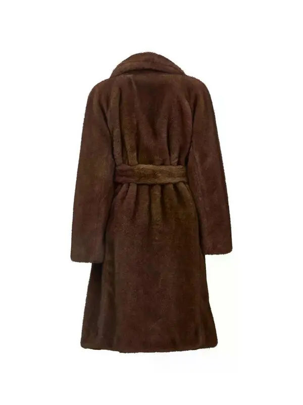 Max Mara Faux-fur Belted Coat
