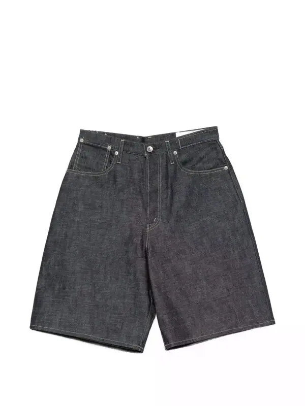 KURO Contrast-stitch Denim Shorts