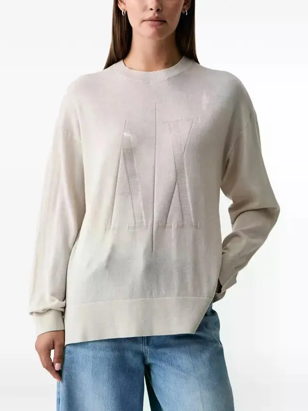 Armani Exchange Logo-knit Sweater - Neutrals