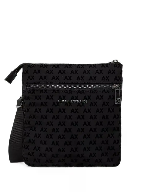 Armani Exchange Logo-pattern Messenger Bag - Black