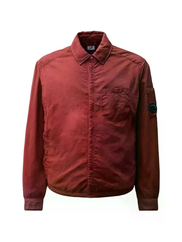 C.P. COMPANY Chrome-r Lens Padded Button Overshirt - Red