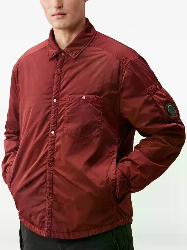 C.P. COMPANY Chrome-r Lens Padded Button Overshirt - Red