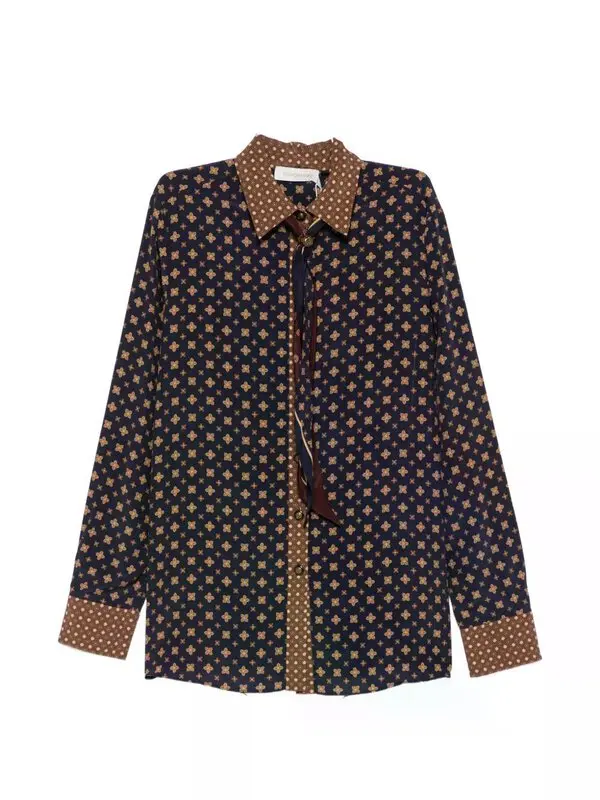 Zimmermann Geometric-print Pussy-bow Shirt
