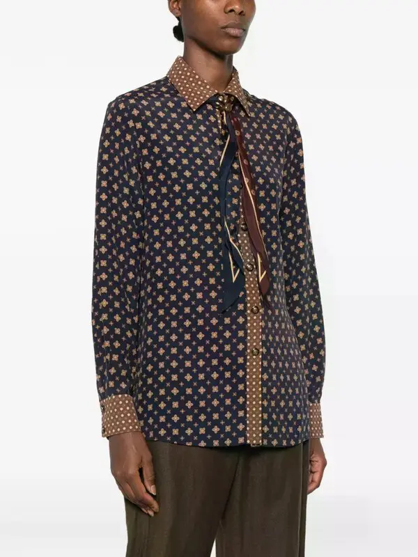 Zimmermann Geometric-print Pussy-bow Shirt