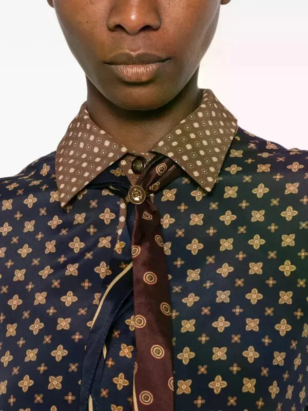 Zimmermann Geometric-print Pussy-bow Shirt