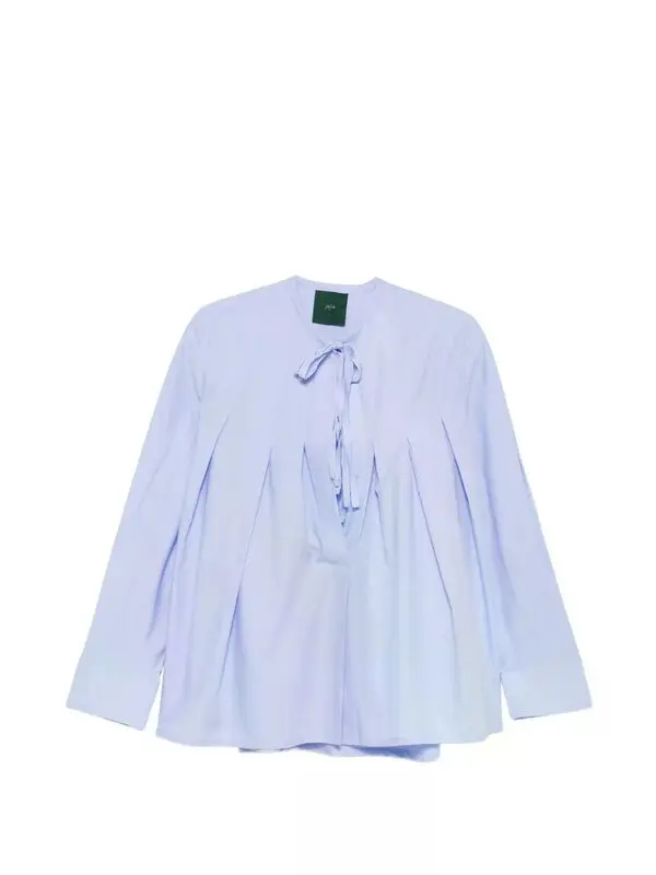 MAISON JEJIA Daria Pleated Tie-neck Blouse