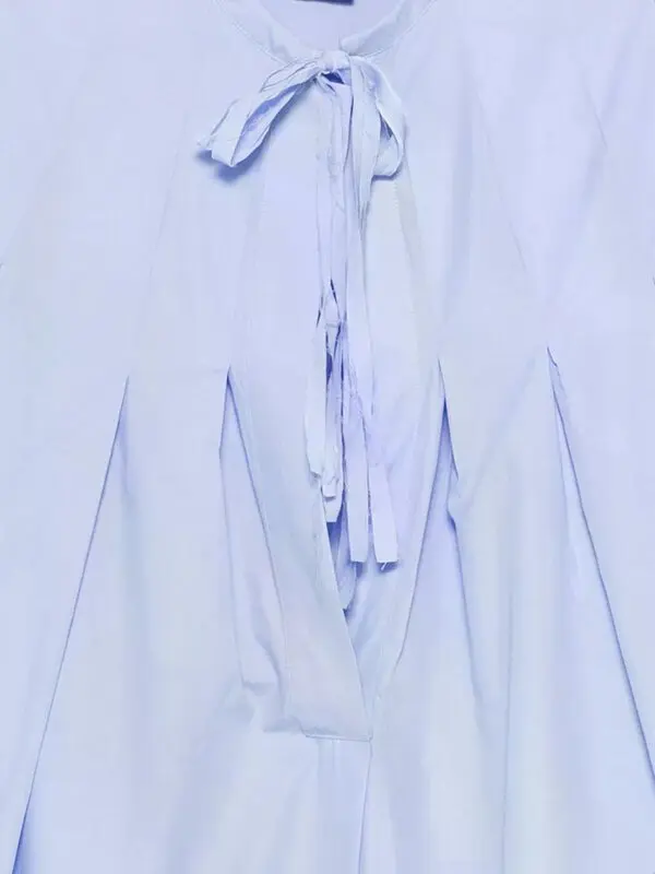 MAISON JEJIA Daria Pleated Tie-neck Blouse