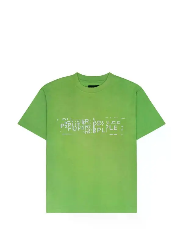 PURPLE BRAND Textured Glitch T-shirt - Green