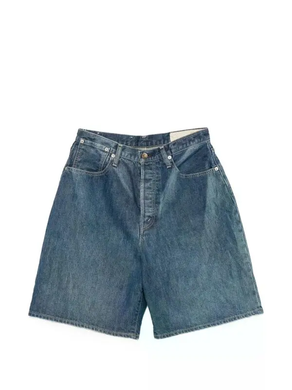 KURO Faded-effect Denim Shorts