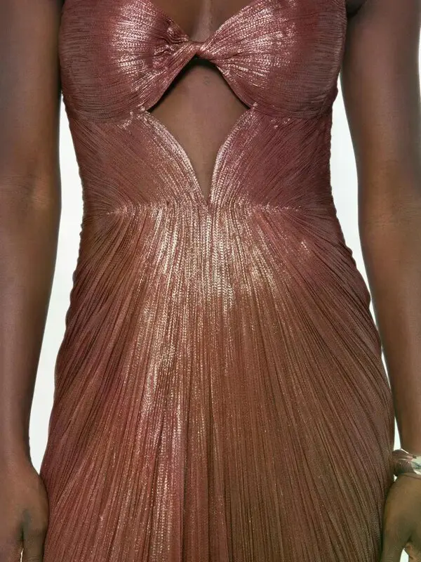 MARIA LUCIA HOHAN Cut-out Plissé Maxi Dress