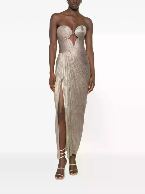 MARIA LUCIA HOHAN Cut-out Lace-up Maxi Dress - Brown